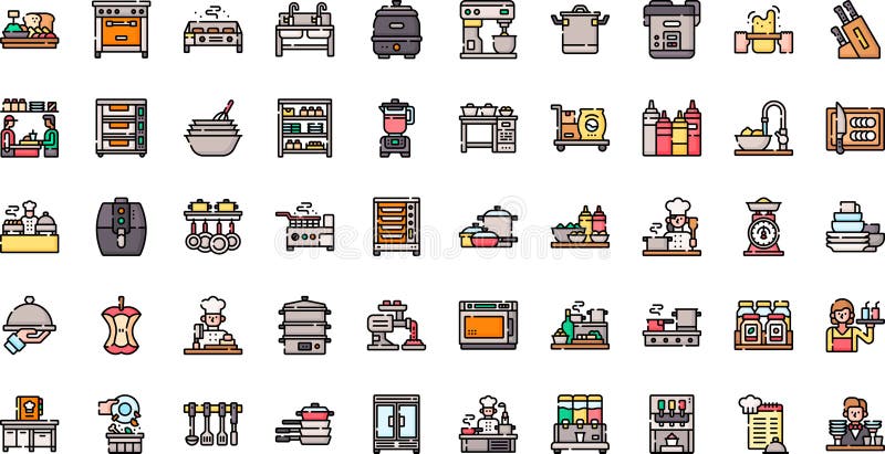 Restaurant Kitchen Icons High-Quality Vector Icons Collection with ...