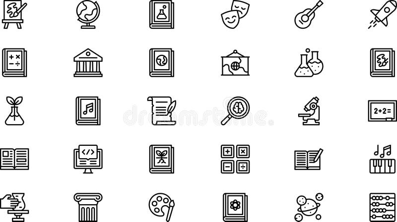 School Subjects Icons High-Quality Vector Icons Collection with ...