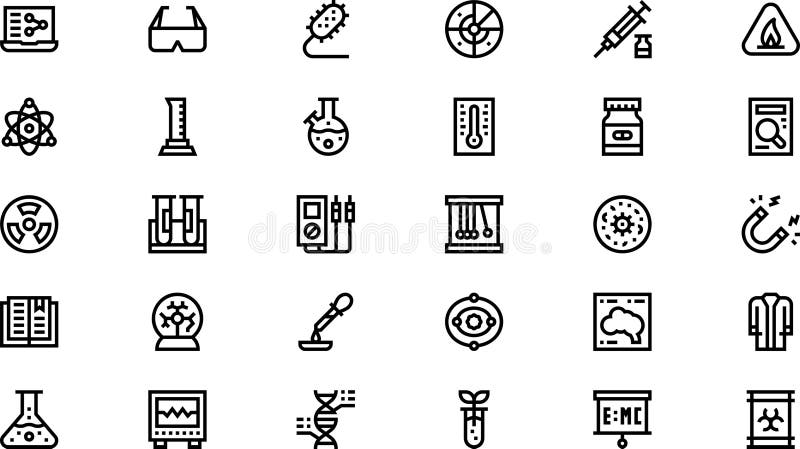 Science Research Icons High-Quality Vector Icons Collection with ...