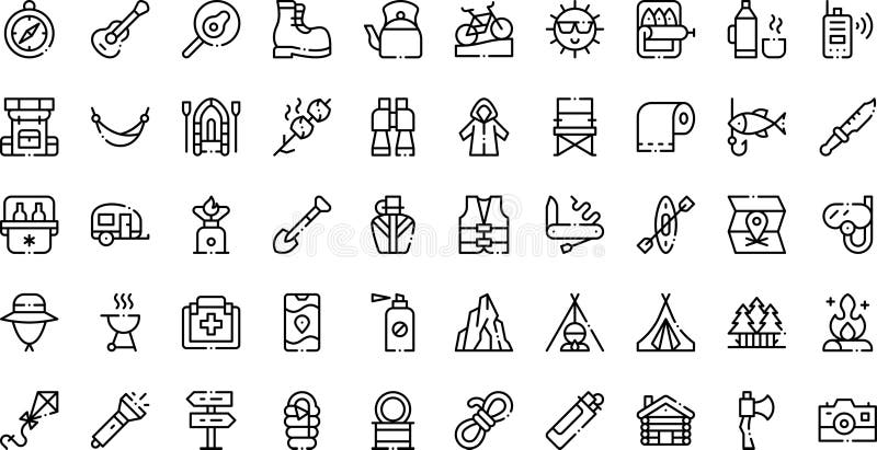 Summer Camp Icons High-Quality Vector Icons Collection with Editable ...