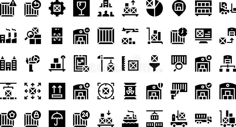 Warehouse Management Icons High-Quality Vector Icons Collection with ...