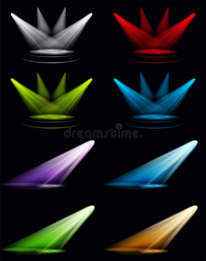 Big Set of Vector Light Effect Spotlight. Editable. Stock Vector ...