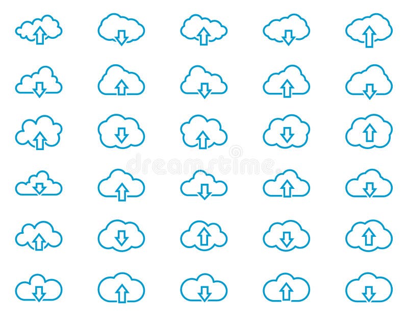Cloud Line Icons Set, Outline Vector Illustration, Linear Pictogram ...