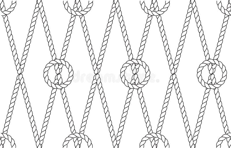 Rope Seamless Tied Fishnet Pattern. Stock Vector - Illustration of ...