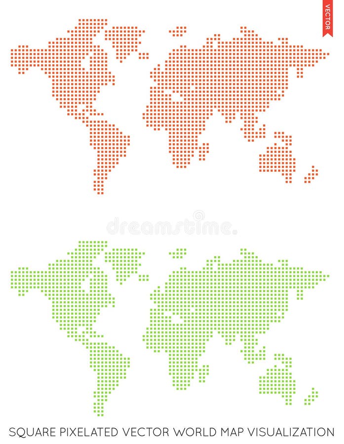 Set of Vector Flat Maps of the World. Infographic. Map Data. Stock ...
