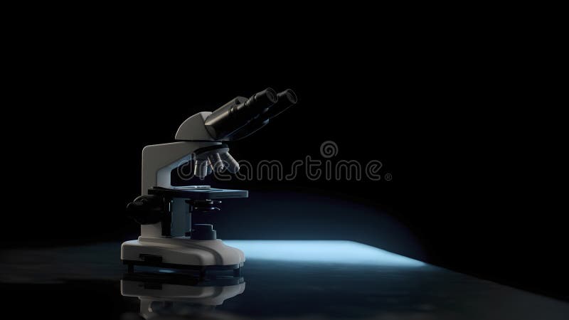 Modern Microscope with Elegant Lens Details and Lighting – Side View ...