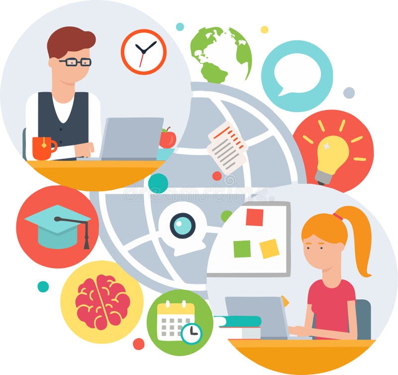 High Quality Vector Illustration of Students Completing Assignments ... High Quality Vector Illustration of Students Completing Assignments ...