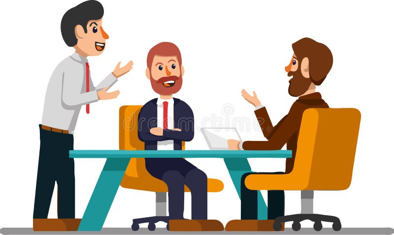 High Quality Vector Illustration of Work Team Discussion Stock Vector ...