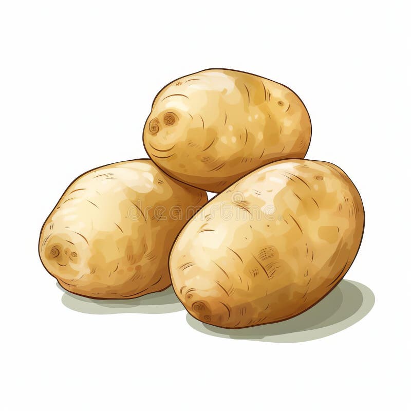 High-quality Vector Image of Potato on White Background Stock ...
