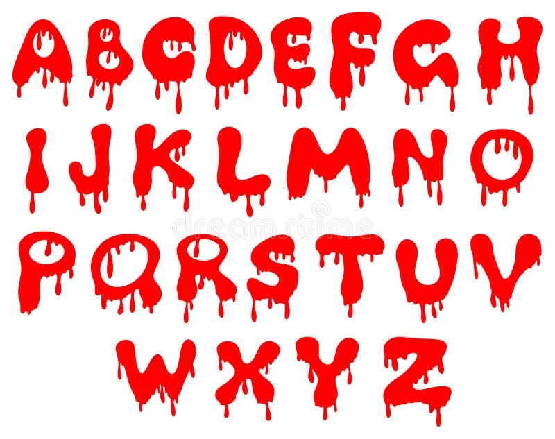 Blood Alphabet Vector Pack stock vector. Illustration of alpahbet ...