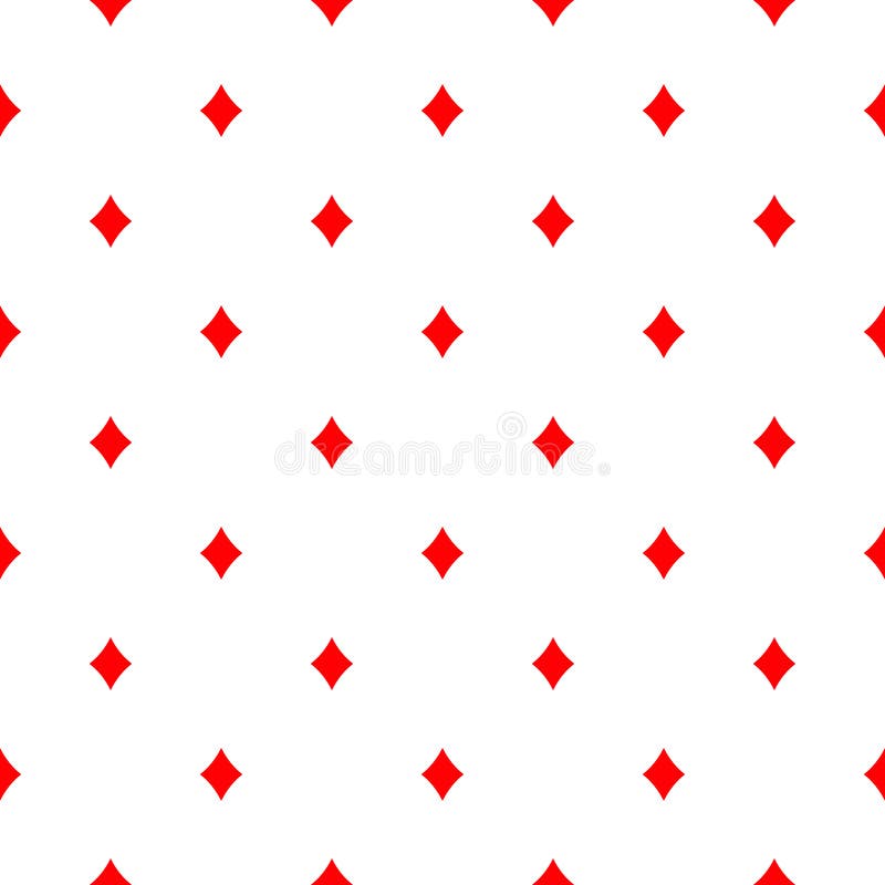 Poker Playing Cards Suit of Diamonds Red Symbol Pattern Stock Vector ...