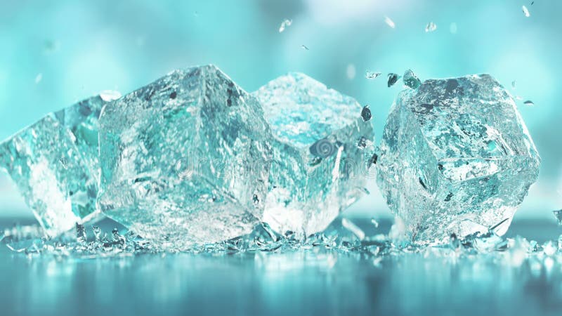 Exploding ice cubes in 4K stock footage. Video of closeup - 187199734
