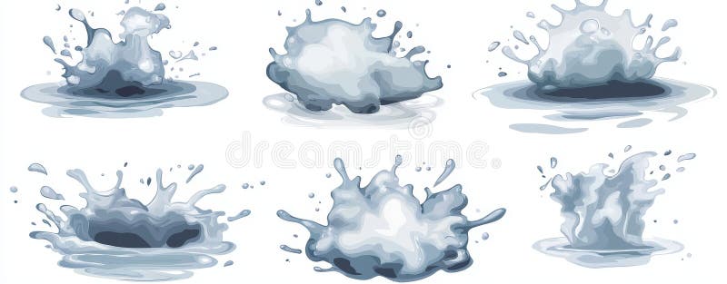 High-quality Water Splashes Isolated on White Background for Design ...