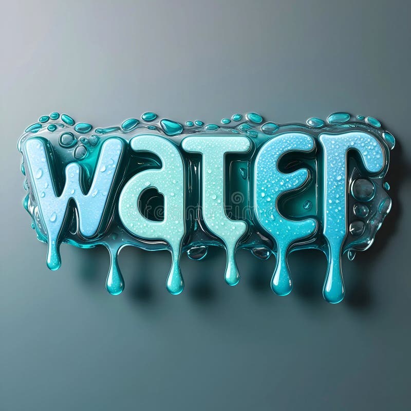 High-Quality Water Text Effect Image for Digital Creatives Stock ...