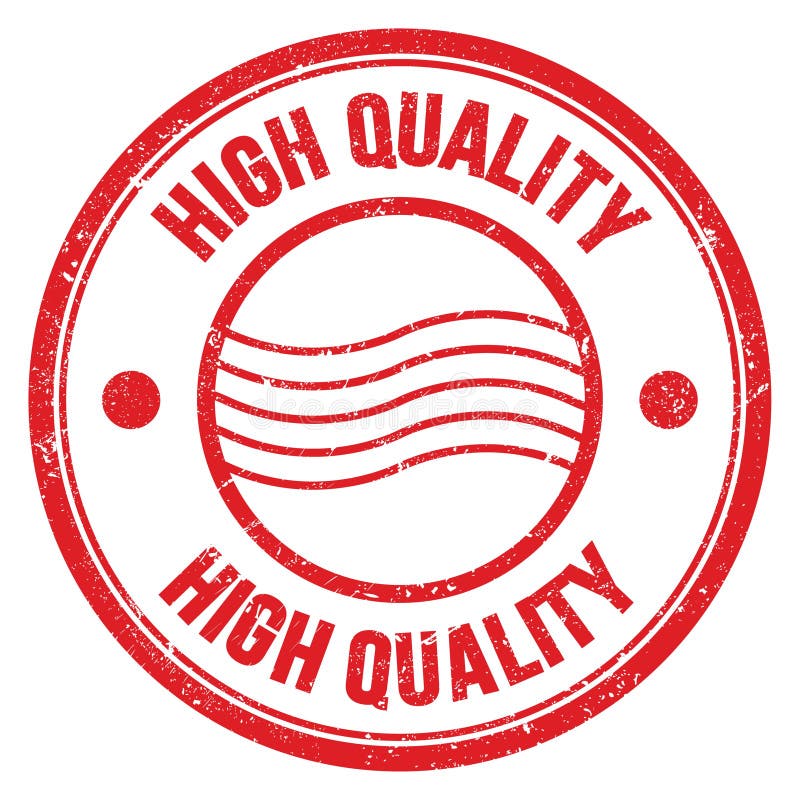 HIGH QUALITY Text Written on Red Round Postal Stamp Sign Stock ...
