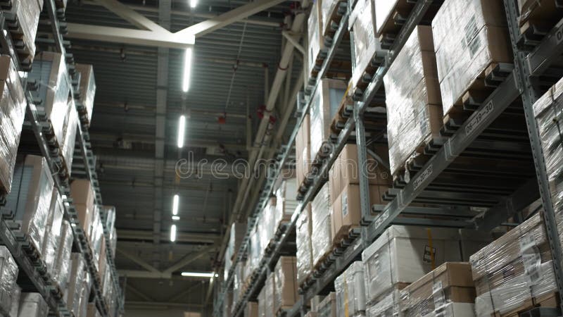 Pathway between Racks with Lines for Vehicle and Walking Stock Video ...