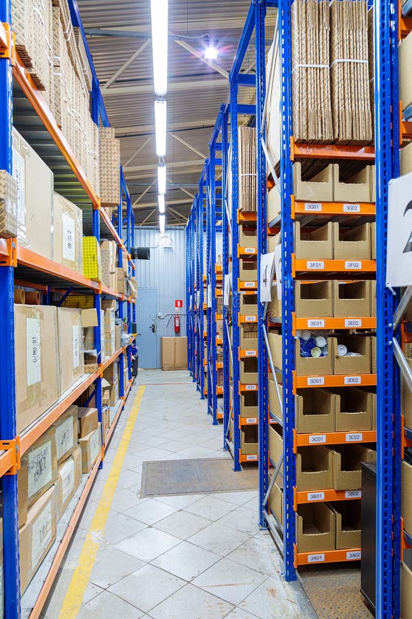 High Racks in the Warehouse of Goods. Stock Image - Image of logistic ...
