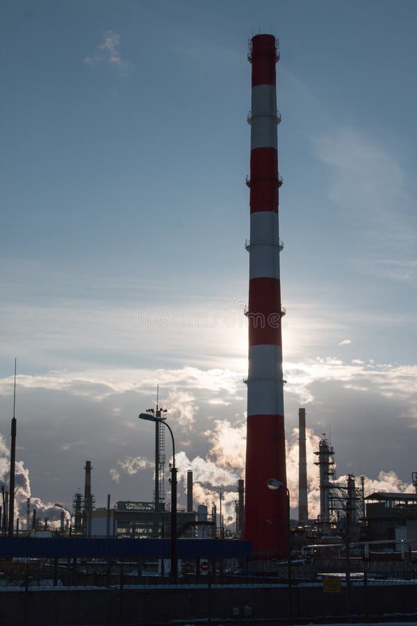 Big Factory Chimney With Dense Smoke Stock Image - Image of contrast ...