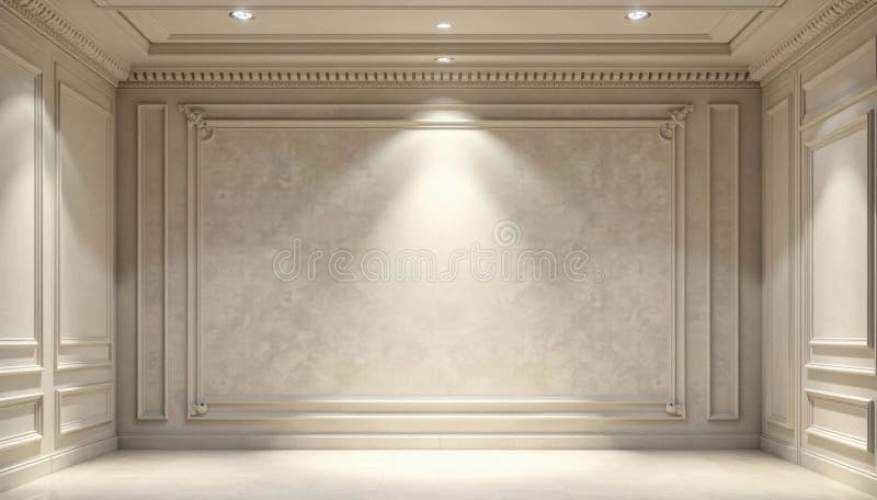 High Relief Plaster Ceiling with Geometric Pattern, Subtle Shadows ...