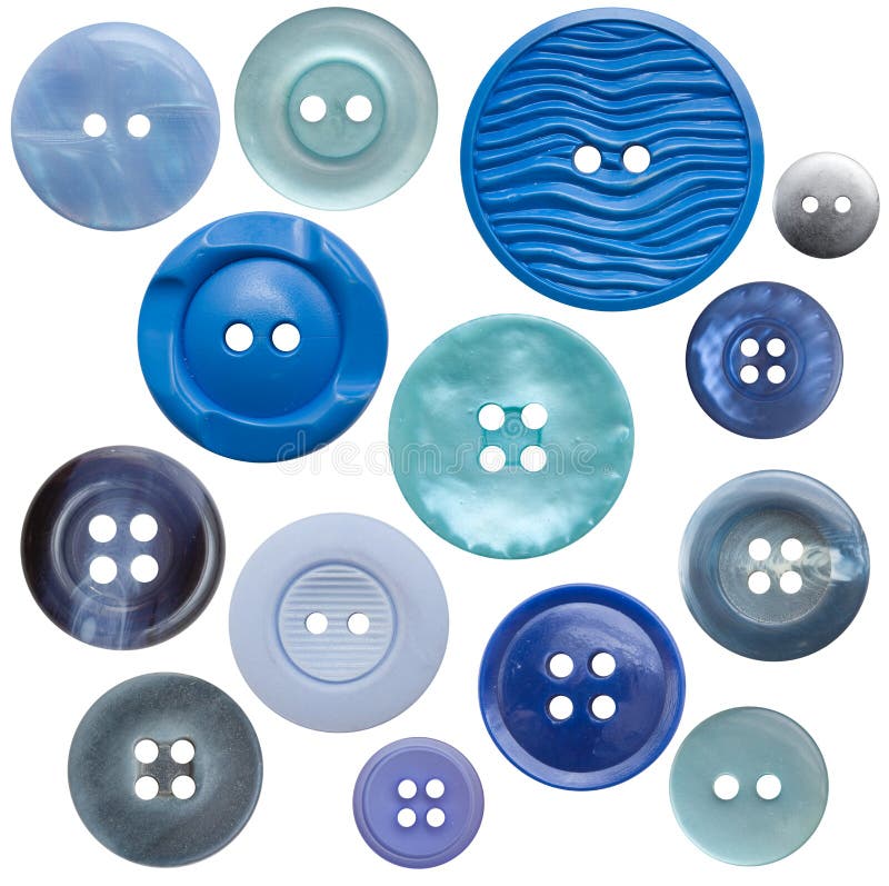 High-Res Button Collection - 14 Blue, Isolated Stock Image - Image of ...