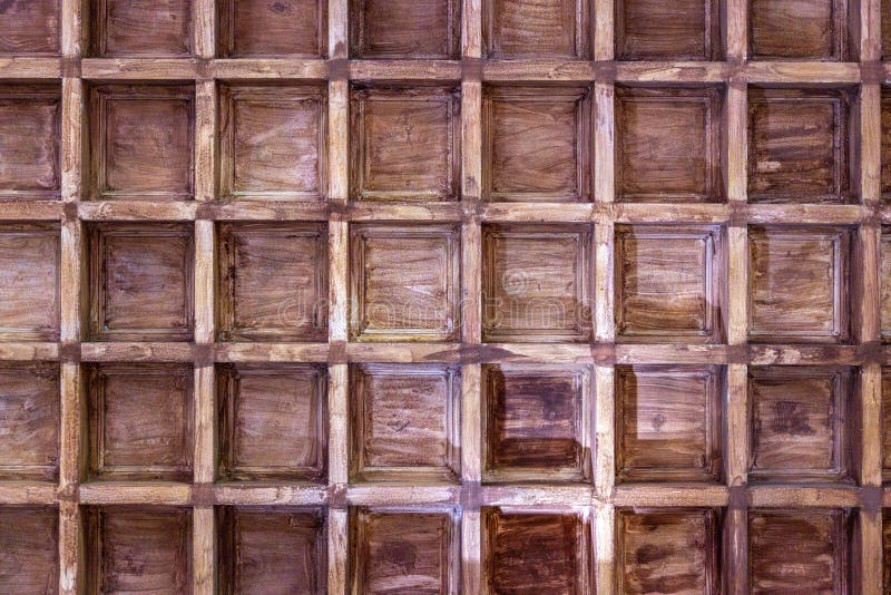 High Res of a Pale Geometrically Carved Painted Brown Smooth ...