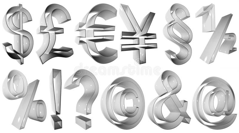 High resolution 3D symbols stock illustration. Illustration of graphic ...