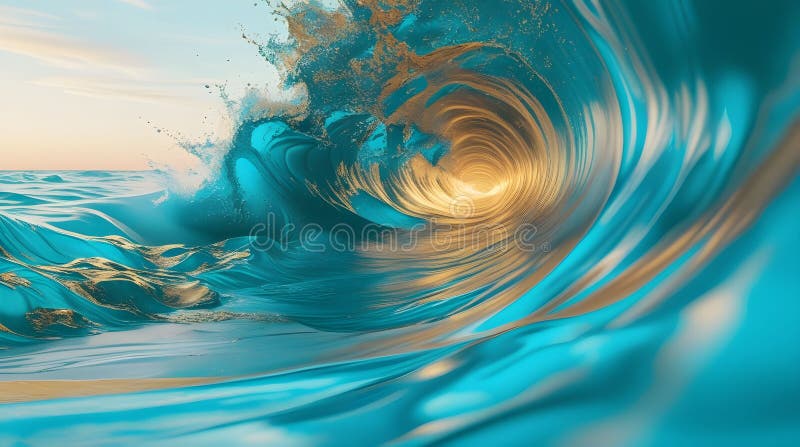 Shiny Ocean Wave Abstract Background – Fluid Motion and Nature Energy ...