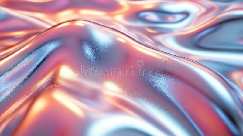 High-Resolution Abstract Liquid Surface with Metallic Reflection Stock ...