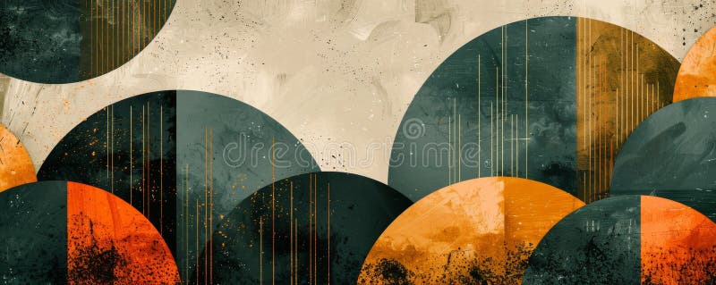 High-resolution Abstract Poster Featuring Geometric Shapes and Earth ...