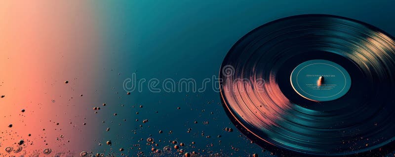 High-resolution Abstract Poster Featuring a Vinyl Record with Colorful ...