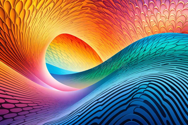 High-resolution Abstract Ripple Design Featuring Futuristic Intertwined ...