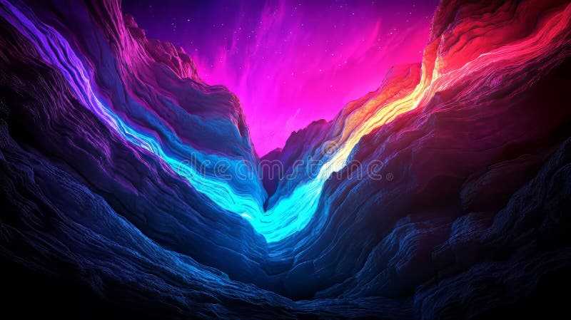 In a High-resolution Abstract Visual, Colorful Waves Flow in Beautiful ...