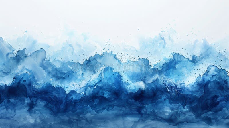 A High-resolution Abstract Watercolor of Blue Stock Illustration ...