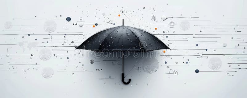 High-resolution Advertising Poster with Black Umbrella and Digital ...
