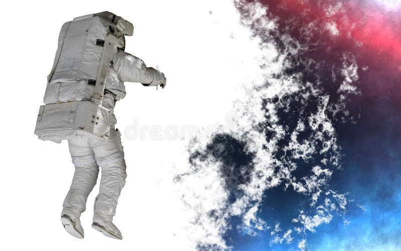 Astronaut on White Background. Space Style Dust Splash Stock Image ...