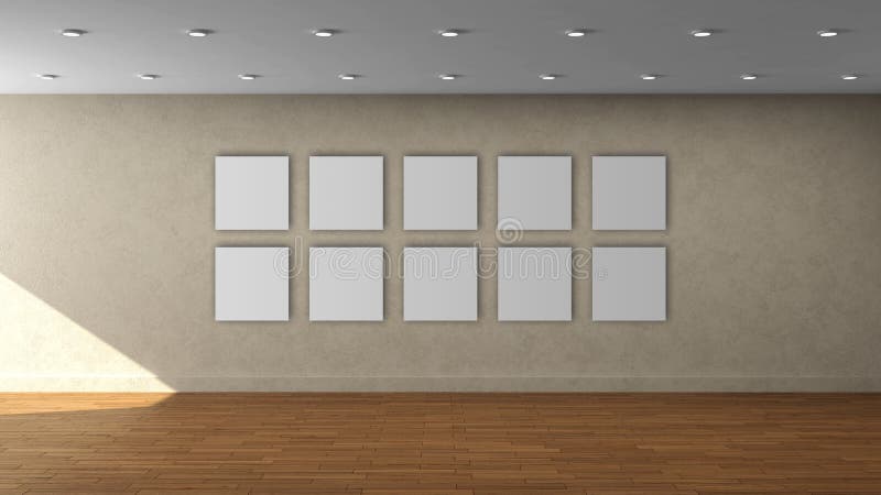 High Resolution Beige Wall Empty Interior Template with 10 White Color ...