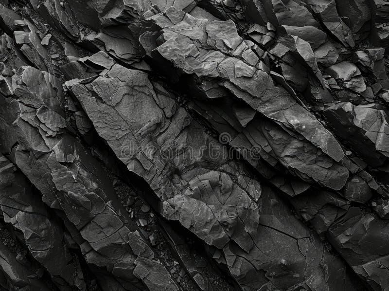 High-Resolution Black Rock Texture Background with Sharp, Rough ...