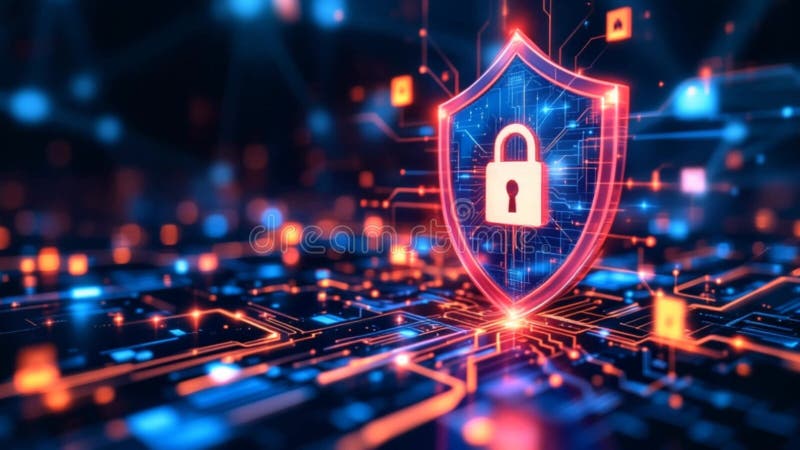 High Resolution Blue Background of Network Security Information Data ...