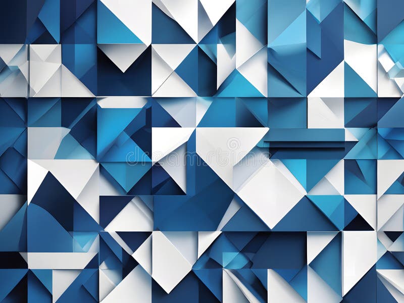 Exquisite High-Resolution Blue Geometric Composition Stock Illustration ...