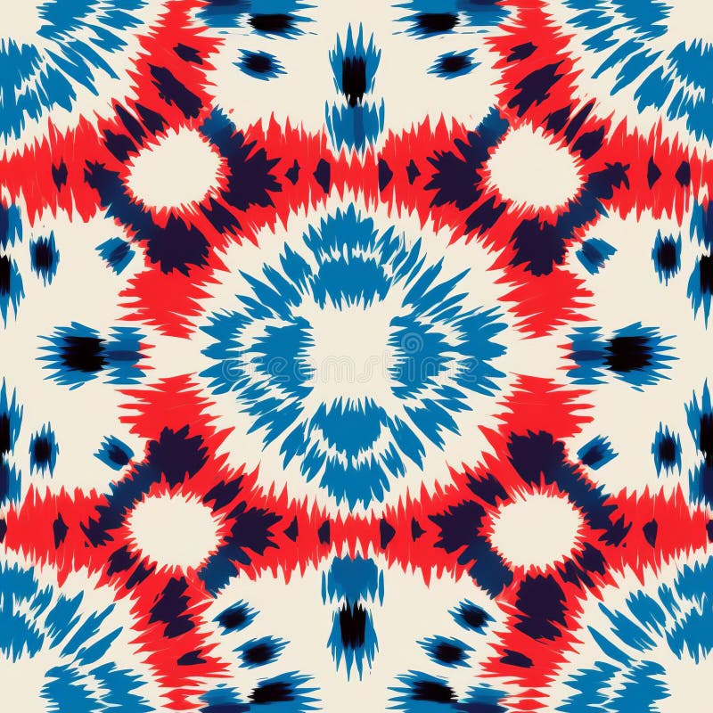 High Resolution Bullseye Ikat Pattern with Symmetrical Design Elements ...