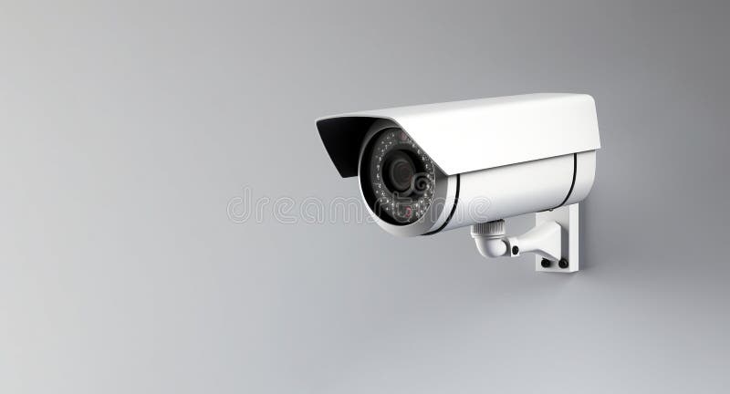 High-Resolution CCTV Security Camera on White Background. AI Generated ...