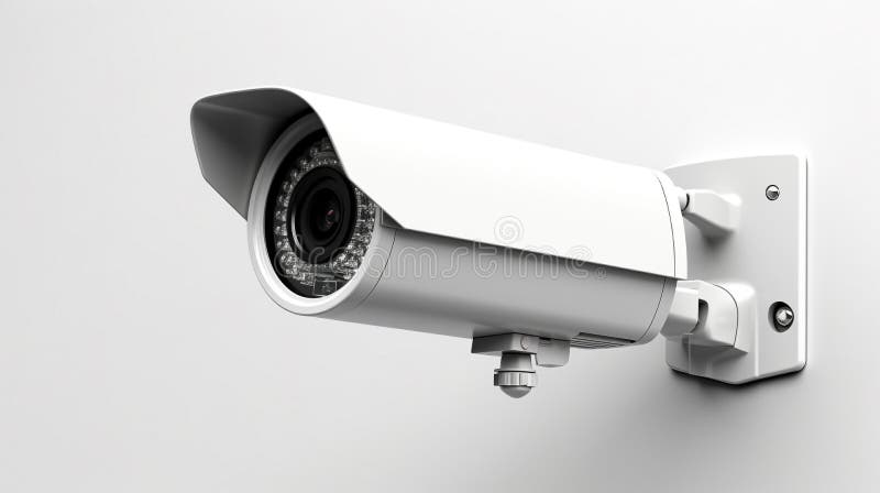 High-Resolution CCTV Security Camera on White Background. AI Generated ...