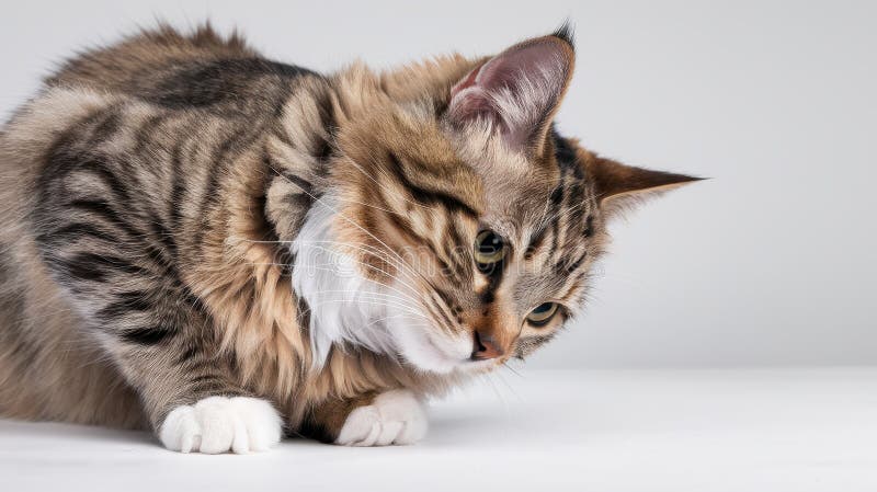 High-Resolution Close-Up of Alert Tabby Cat Looking Away Stock ...
