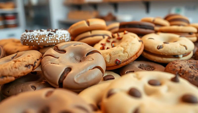 High-Resolution Close-Up of Delicious Bakery Pastries and Cookies Stock ...