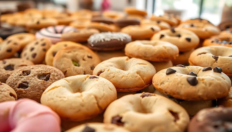 High-Resolution Close-Up of Delicious Bakery Pastries and Cookies Stock ...