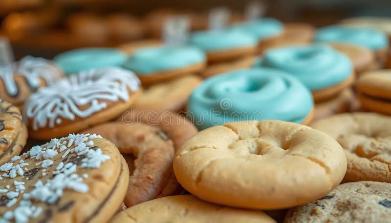High-Resolution Close-Up of Delicious Bakery Pastries and Cookies Stock ...