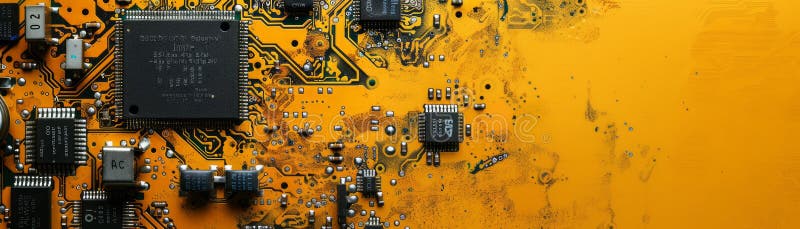 High Resolution Close Up of Electronic Circuit Board with Microchips ...