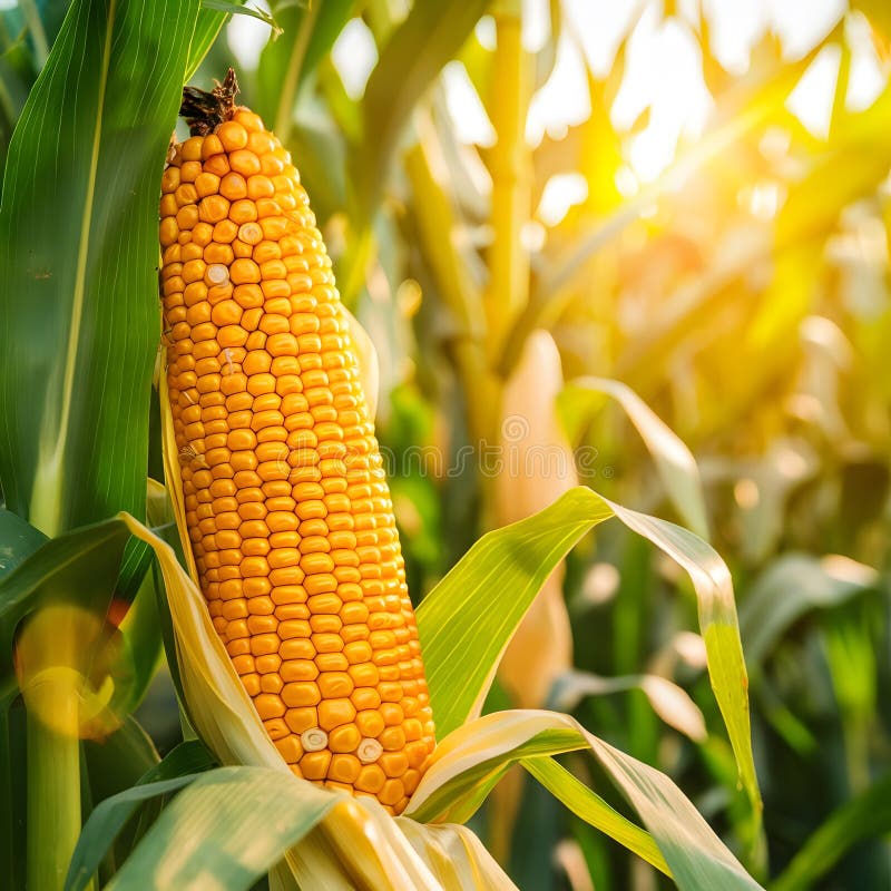 High Resolution Close Up of Golden Corn in Field Scenic Landscape Stock ...