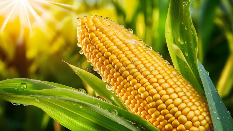 High Resolution Close Up of Golden Corn in Field Scenic Landscape Stock ...