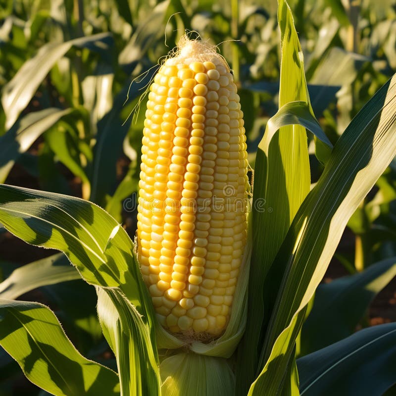 High Resolution Close Up of Golden Corn in Field Scenic Landscape Stock ...